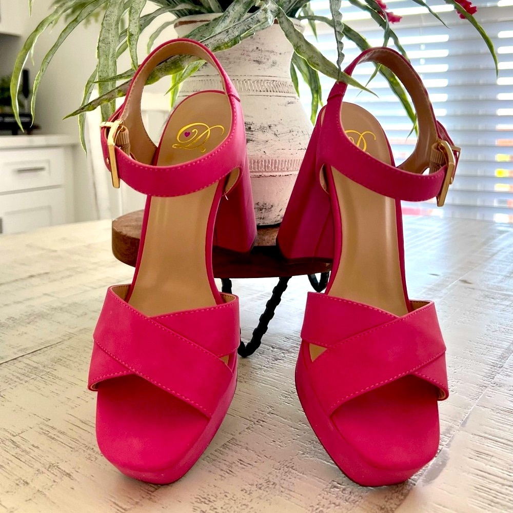 Barbie Pink Block Heels - Gem